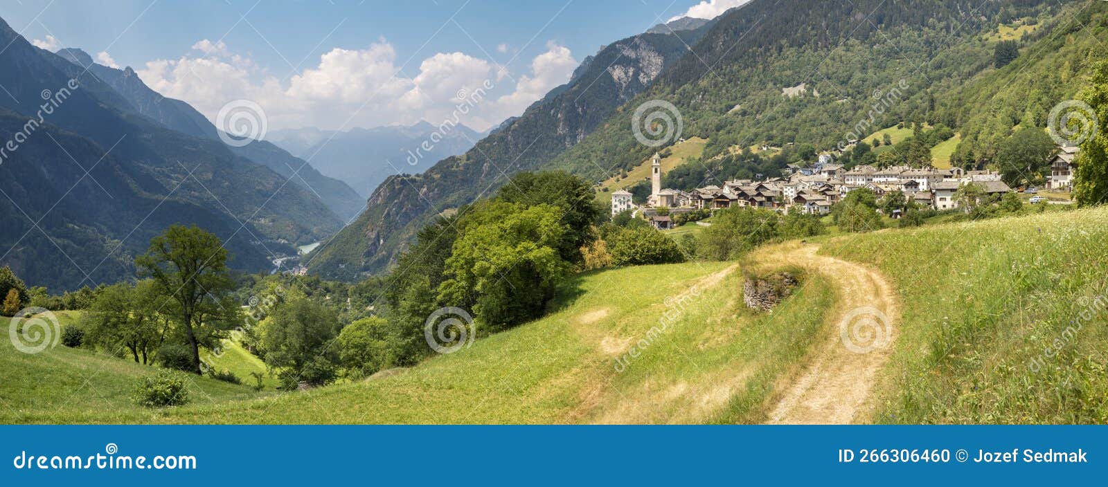 The Soglio Village in the Bregaglia Range - Switzerland Stock Photo ...