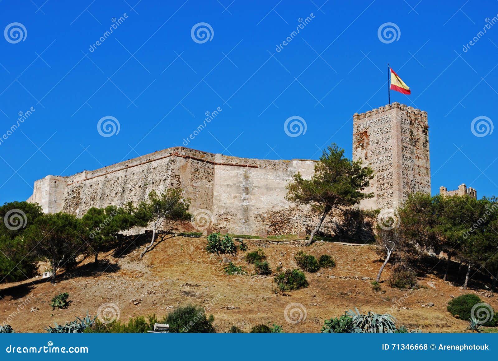 Sohail Castle, Fuengirola foto de archivo. Imagen de fortaleza - 71346668