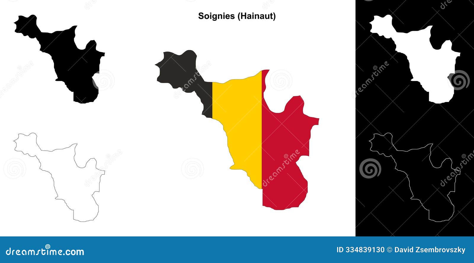 Soignies outline map stock illustration. Illustration of soignies ...
