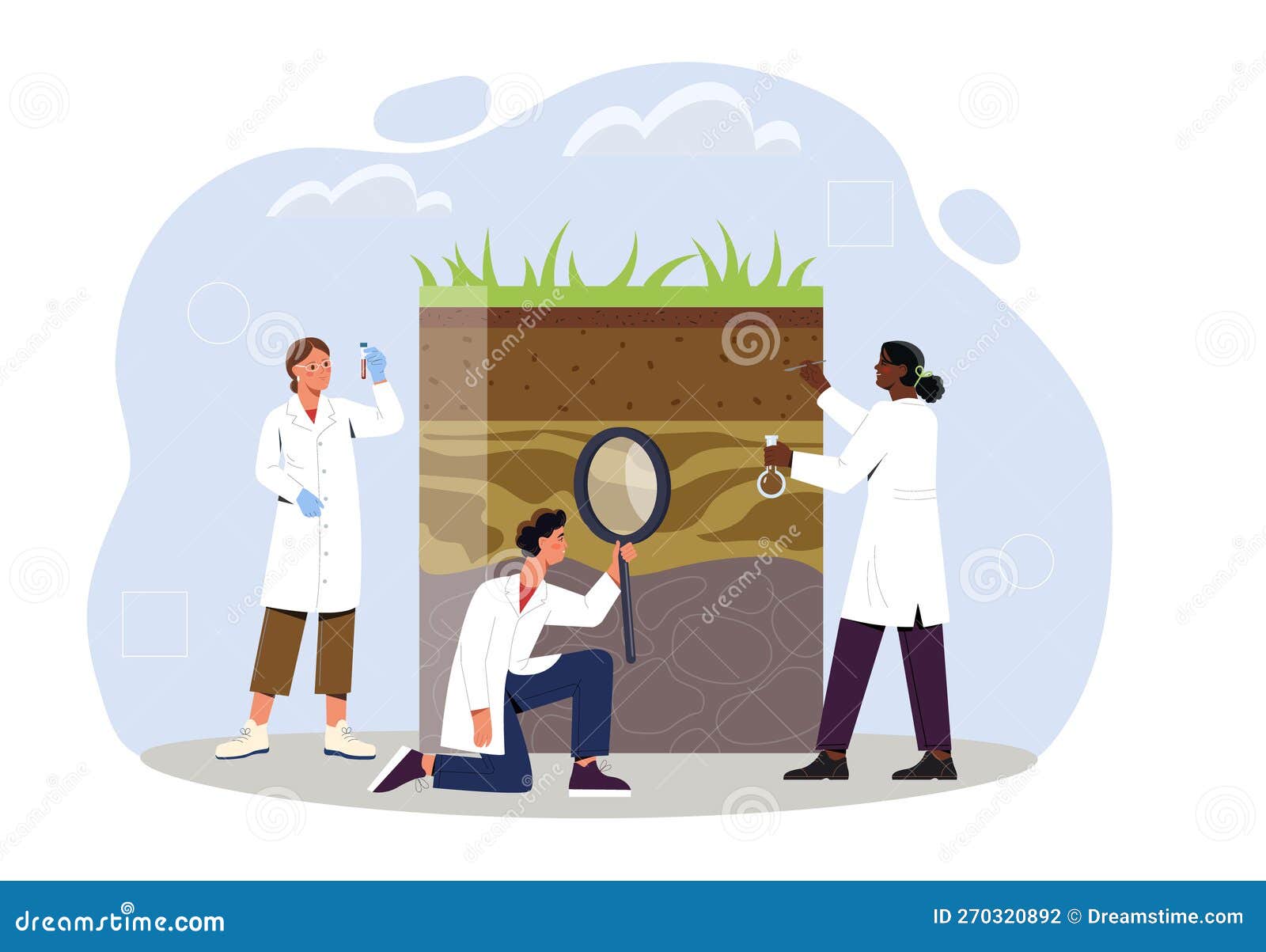 Soil Analysis and Earth Pollution Abstract Concept Stock Illustration ...