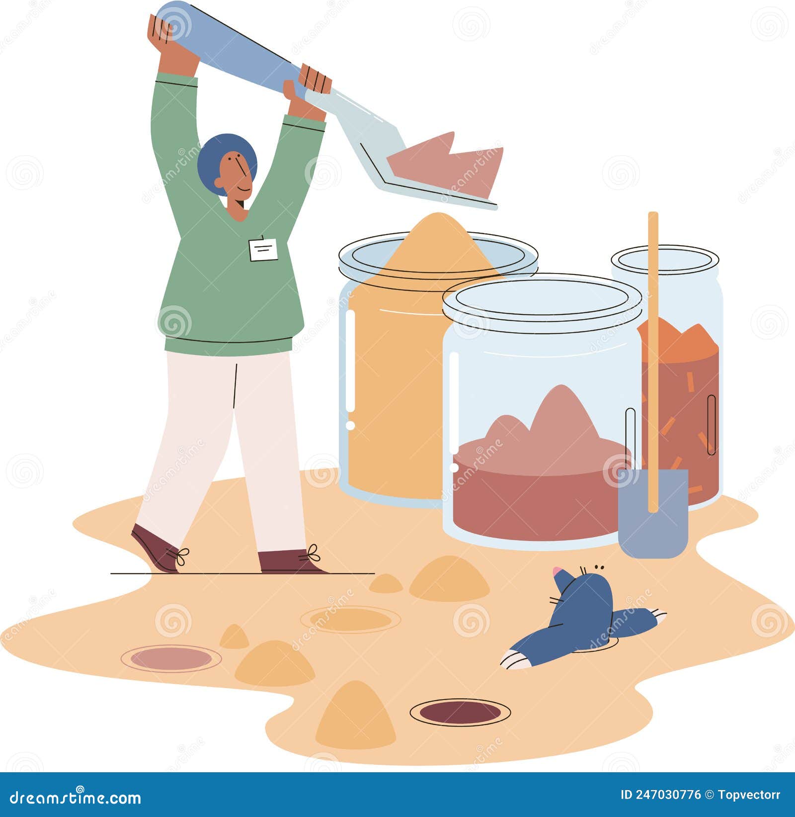 Soil Analysis and Earth Pollution or Structure Control. Scientist ...