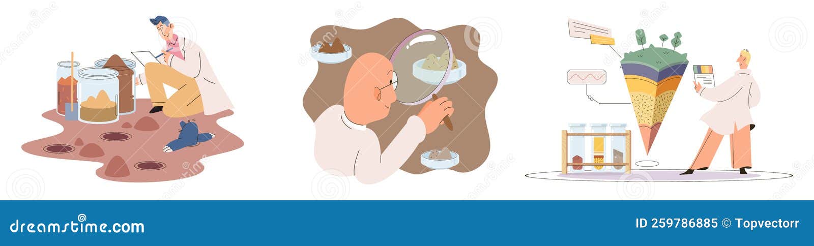 Soil Analysis and Earth Pollution or Structure Control. Scientist ...