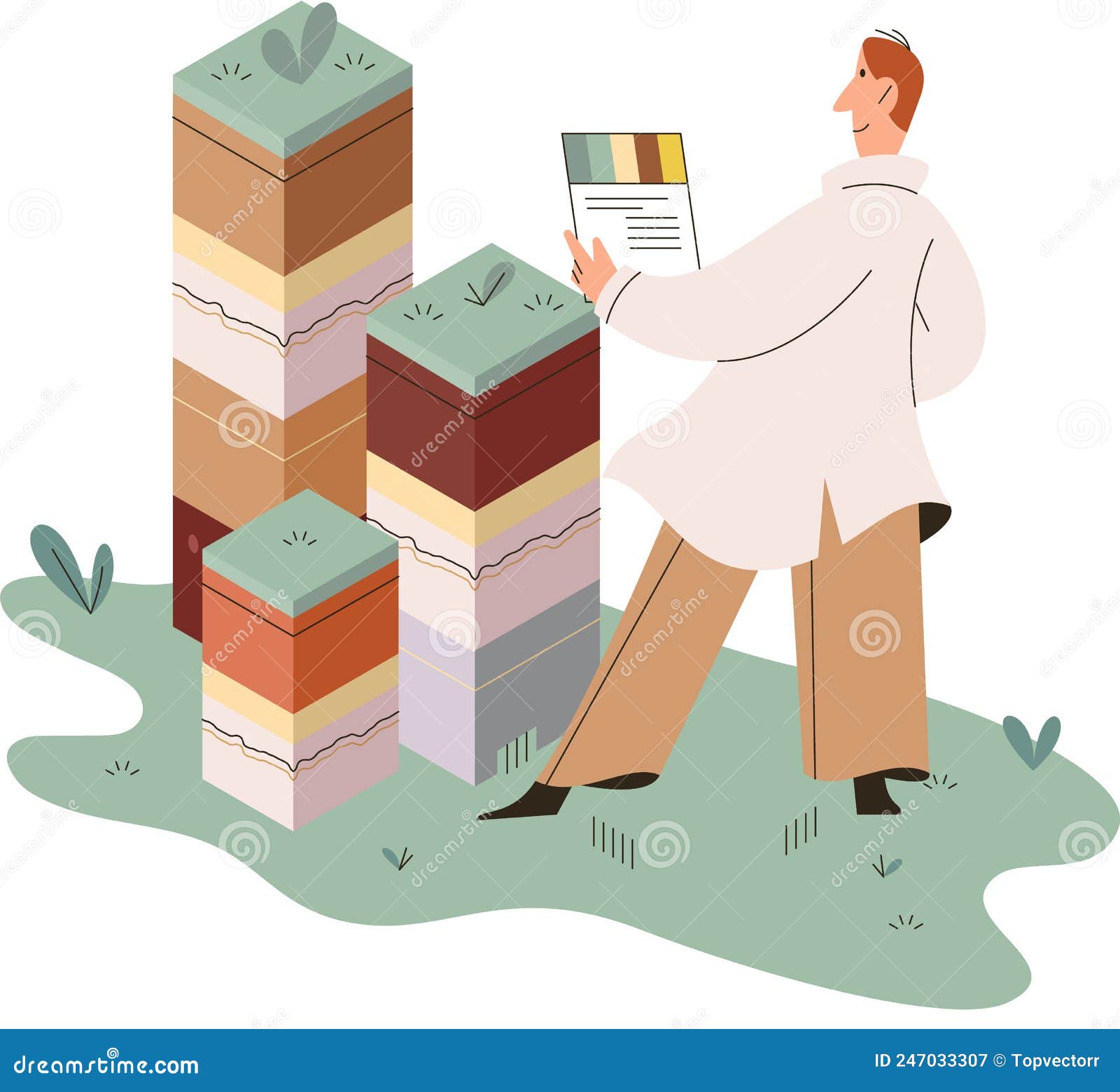 Soil Analysis and Earth Pollution or Structure Control. Scientist ...