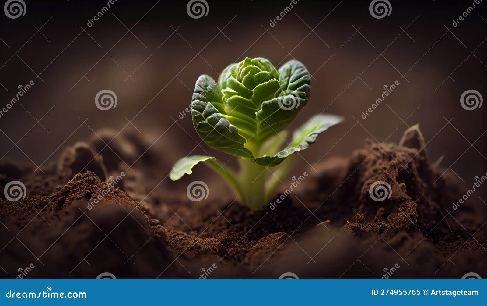 In Soil a Cabbage Sprout is Sprouting. AI Generated Stock Illustration ...