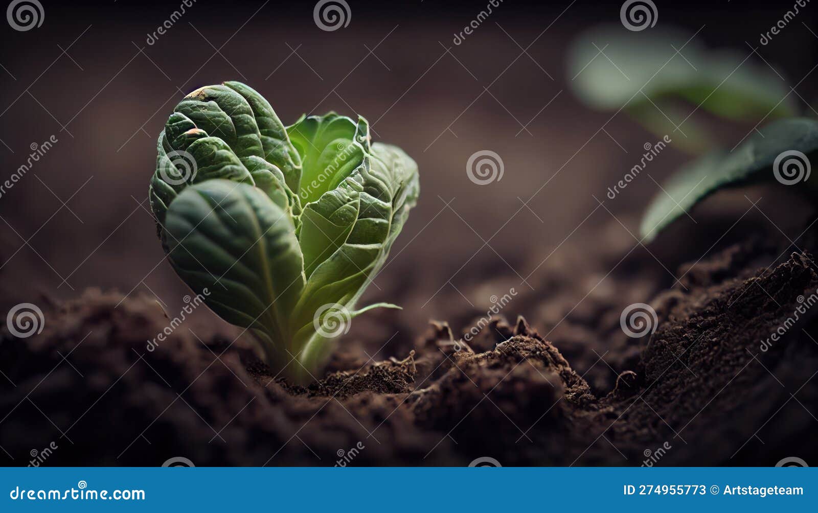 In Soil a Cabbage Sprout is Sprouting. AI Generated Stock Illustration ...