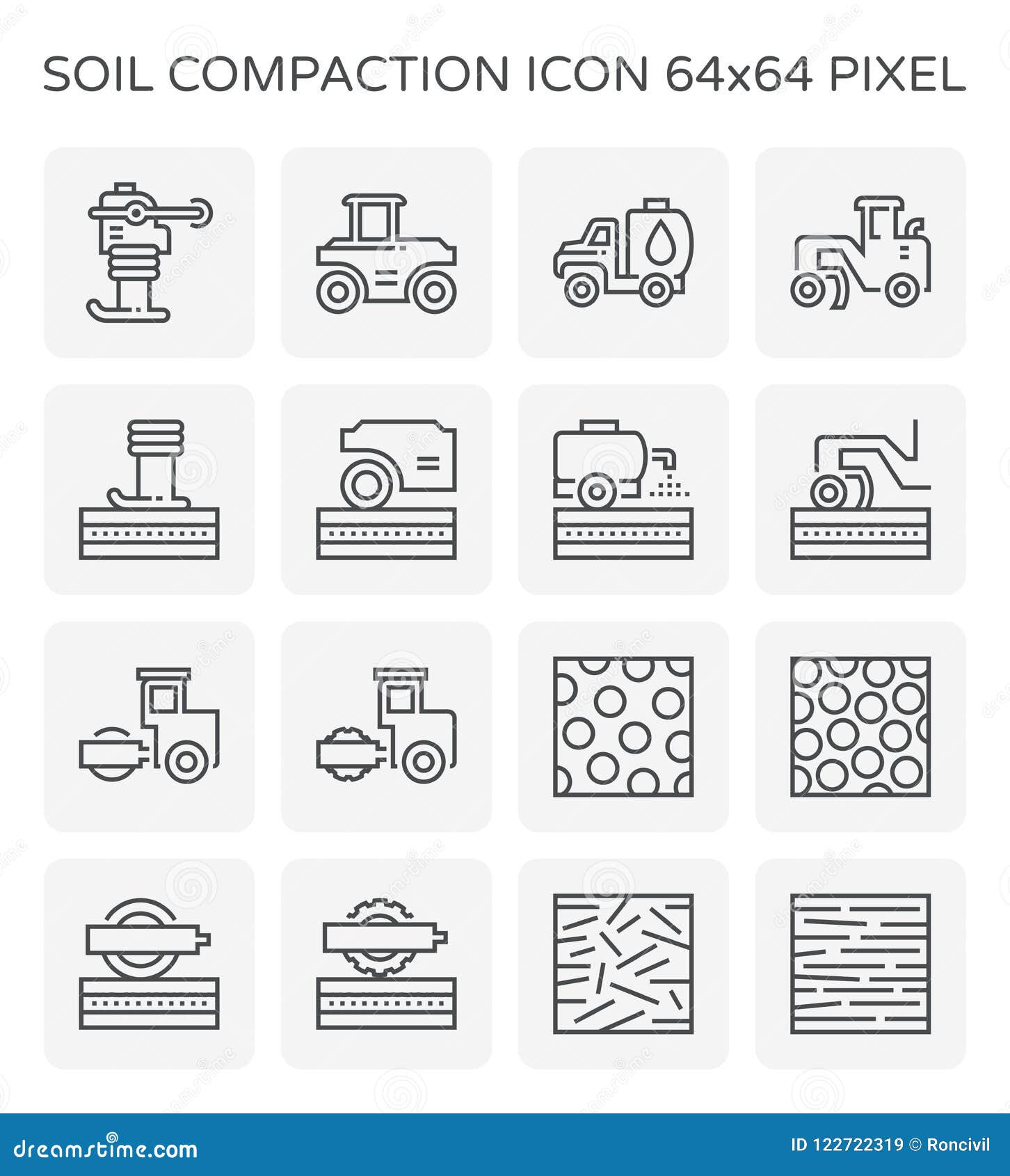 Soil Compaction Icon Cartoon Vector | CartoonDealer.com #122722319