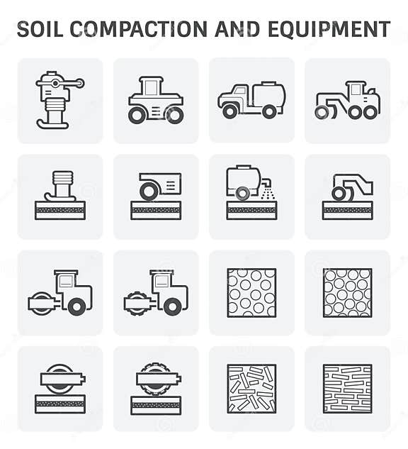 Soil Compaction Icon stock vector. Illustration of plate - 85837096