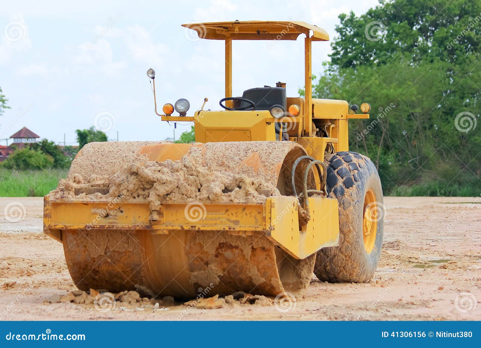 Soil compaction machine stock photo. Image of vibration - 41306156