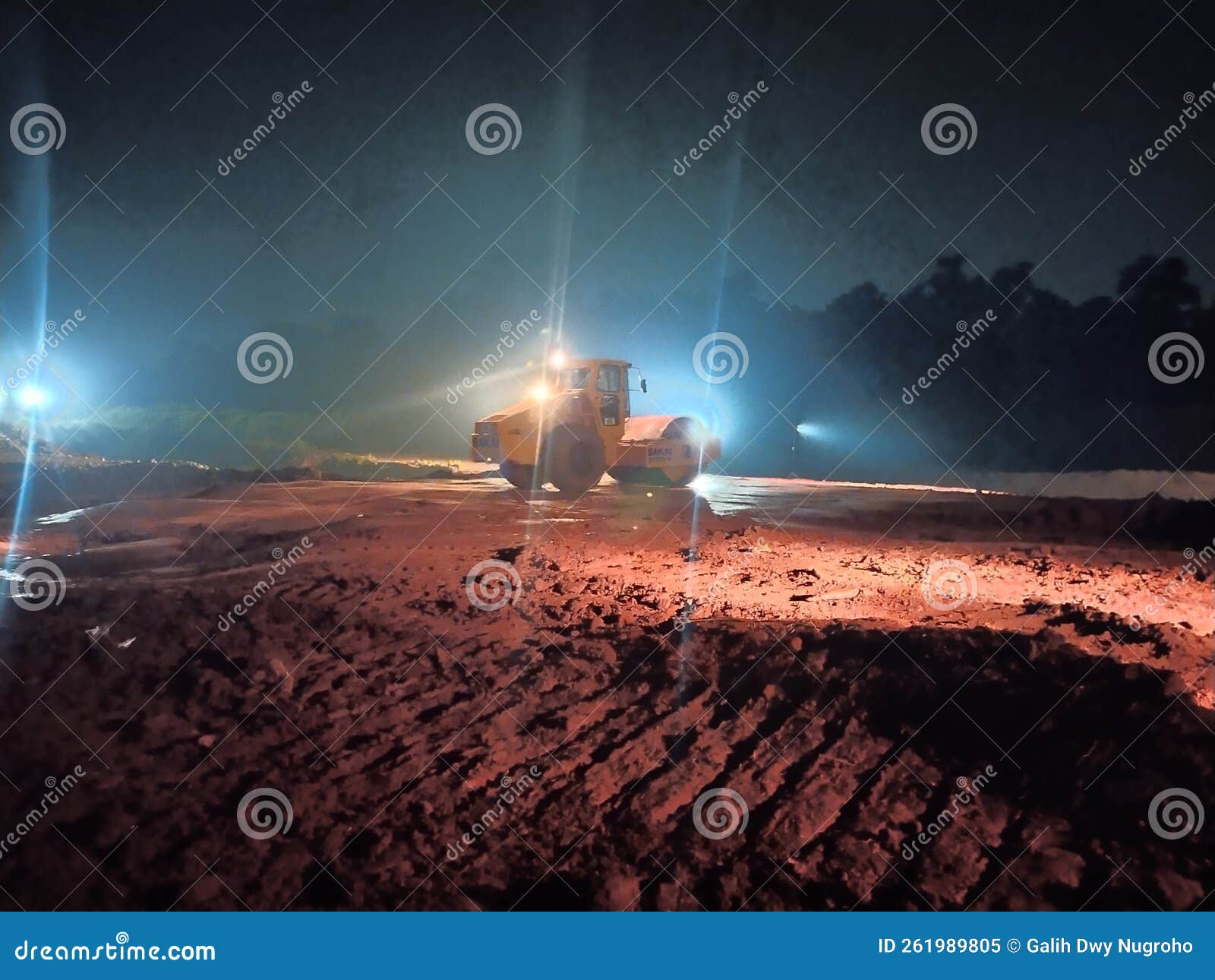 Soil Compaction Using a Vibro Roller Stock Image - Image of roller ...