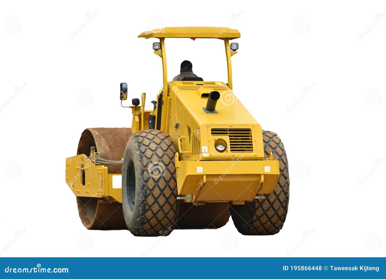 Soil Compactor Machine Isolated on White Background Stock Photo - Image ...