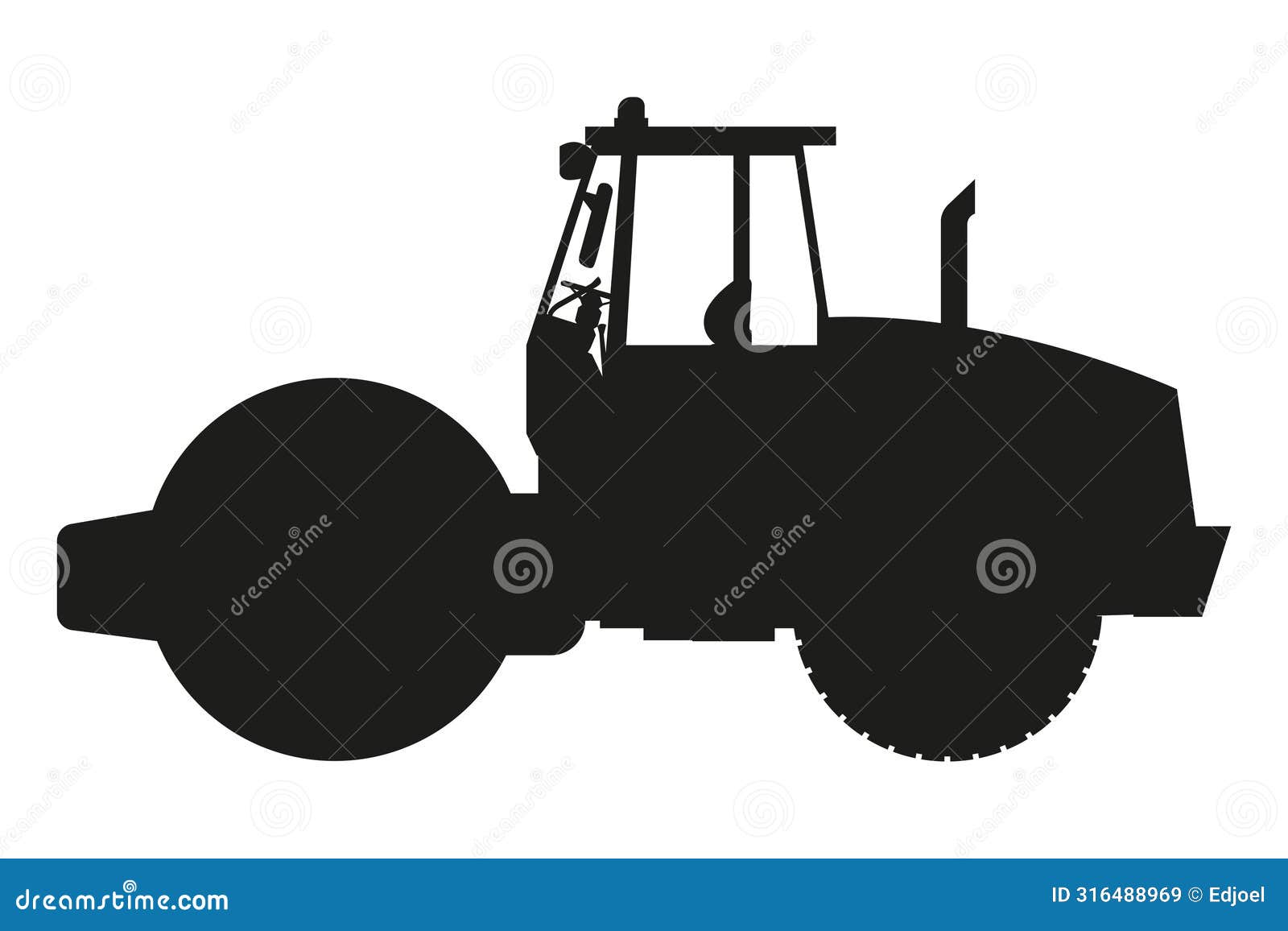 Soil Compactor Silhouette. Heavy Machinery for Construction and Mining ...