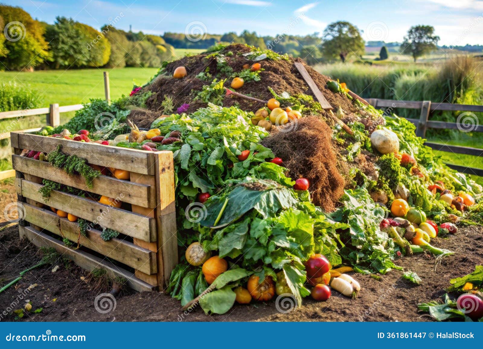 Soil Compost Heap from Plants in Farm Stock Illustration - Illustration ...