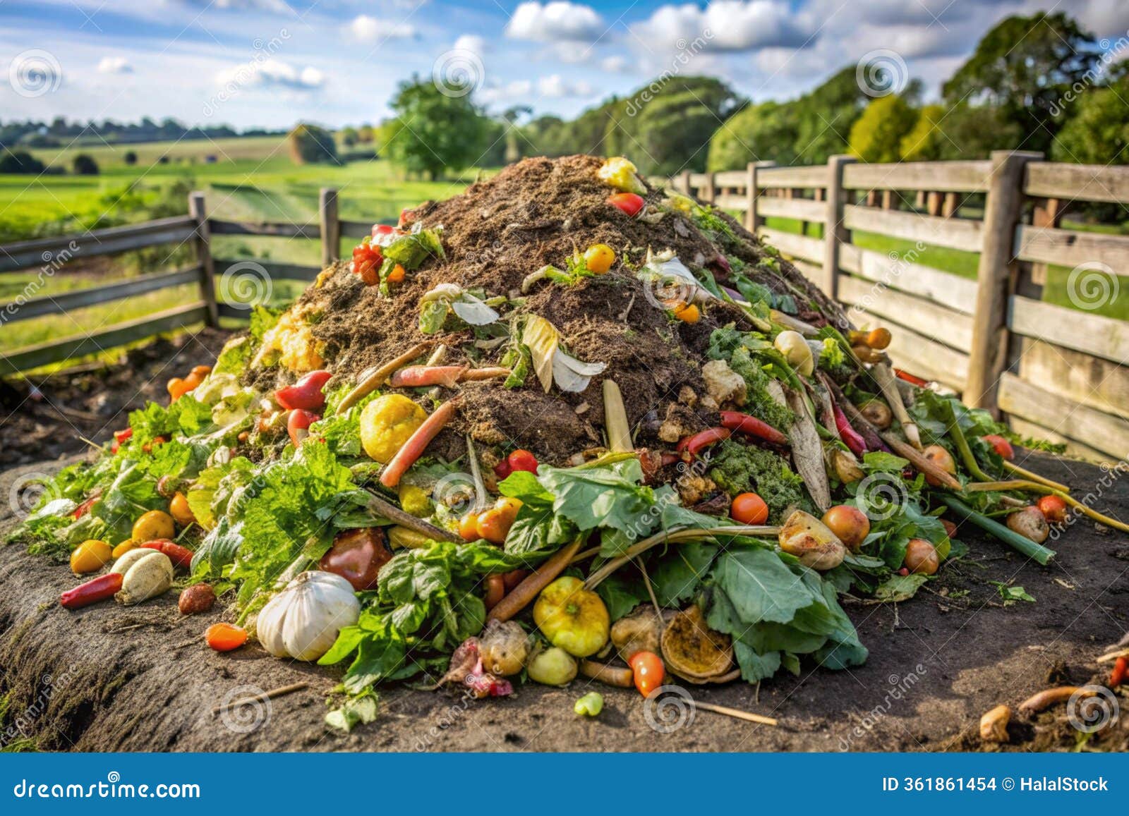Soil Compost Heap from Plants in Farm Stock Illustration - Illustration ...