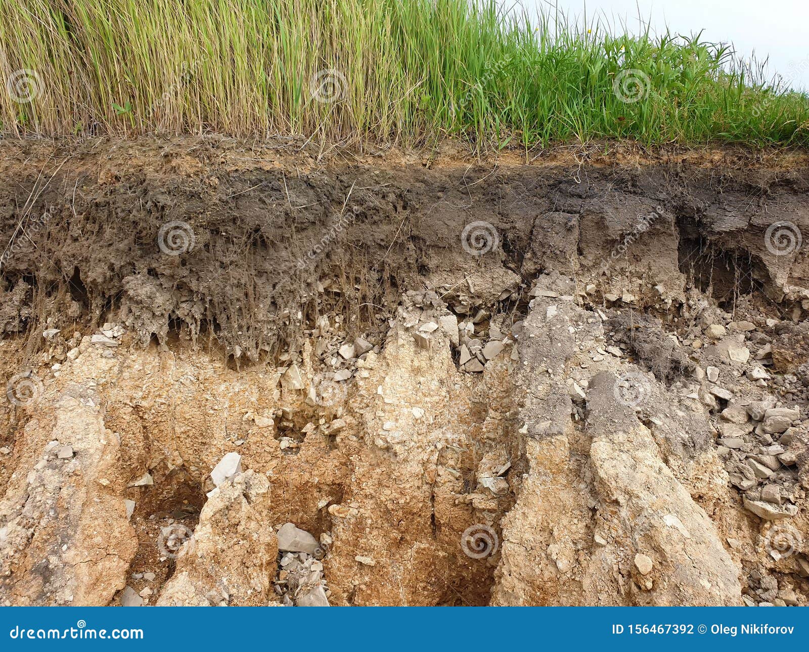 Soil cut due to landslide stock photo. Image of soil - 156467392