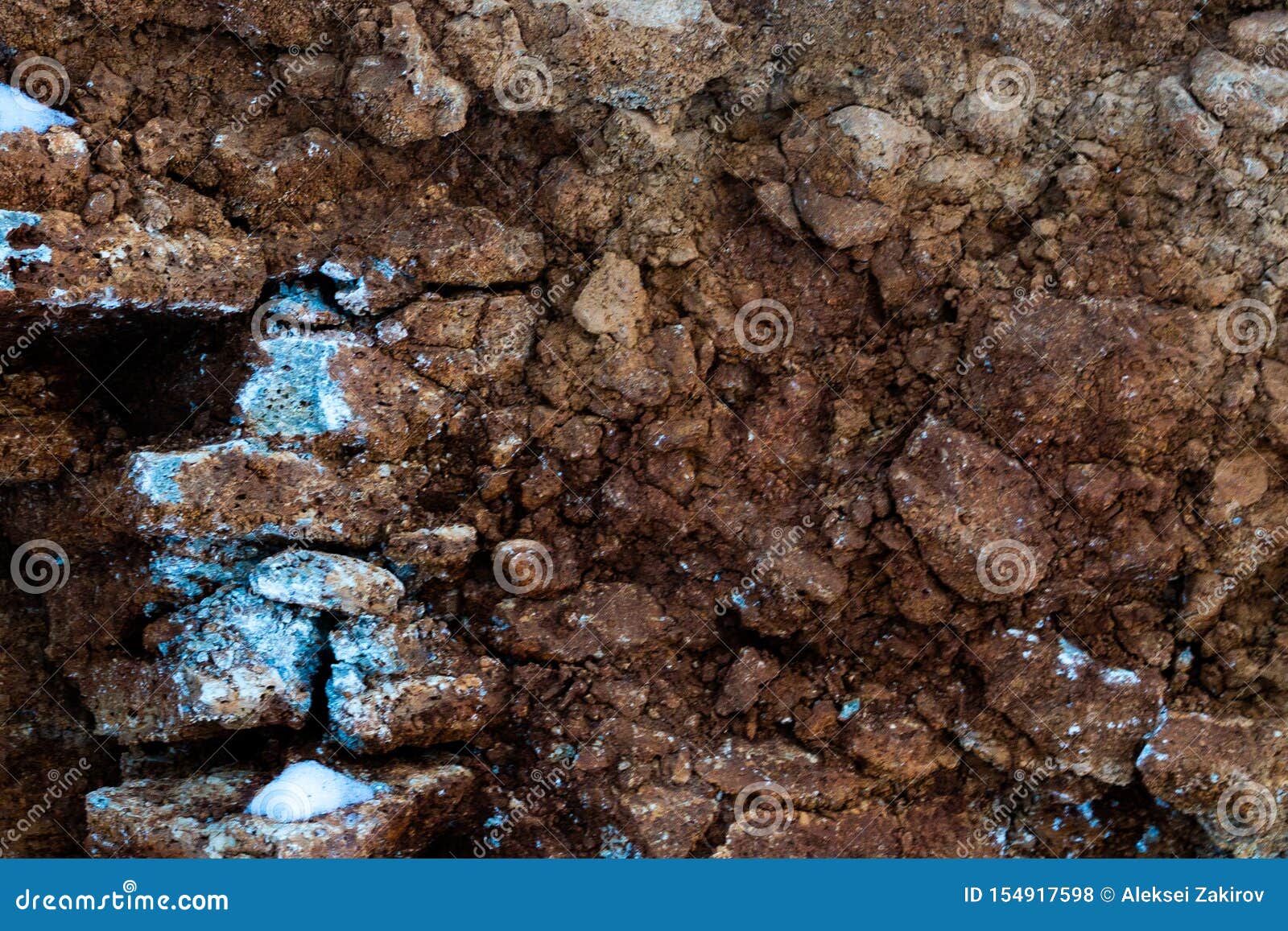 Soil Cut-sandstone, Stones, Clay, Sand Structure and Layers. Slice of ...