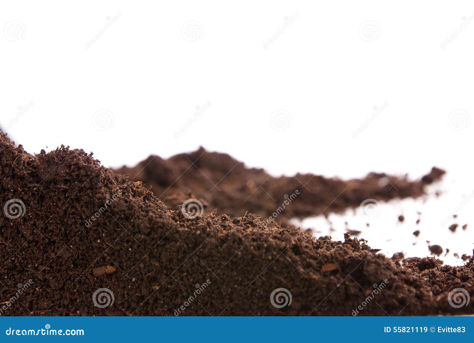 Soil or Dirt Isolated on White Background Stock Image - Image of ...