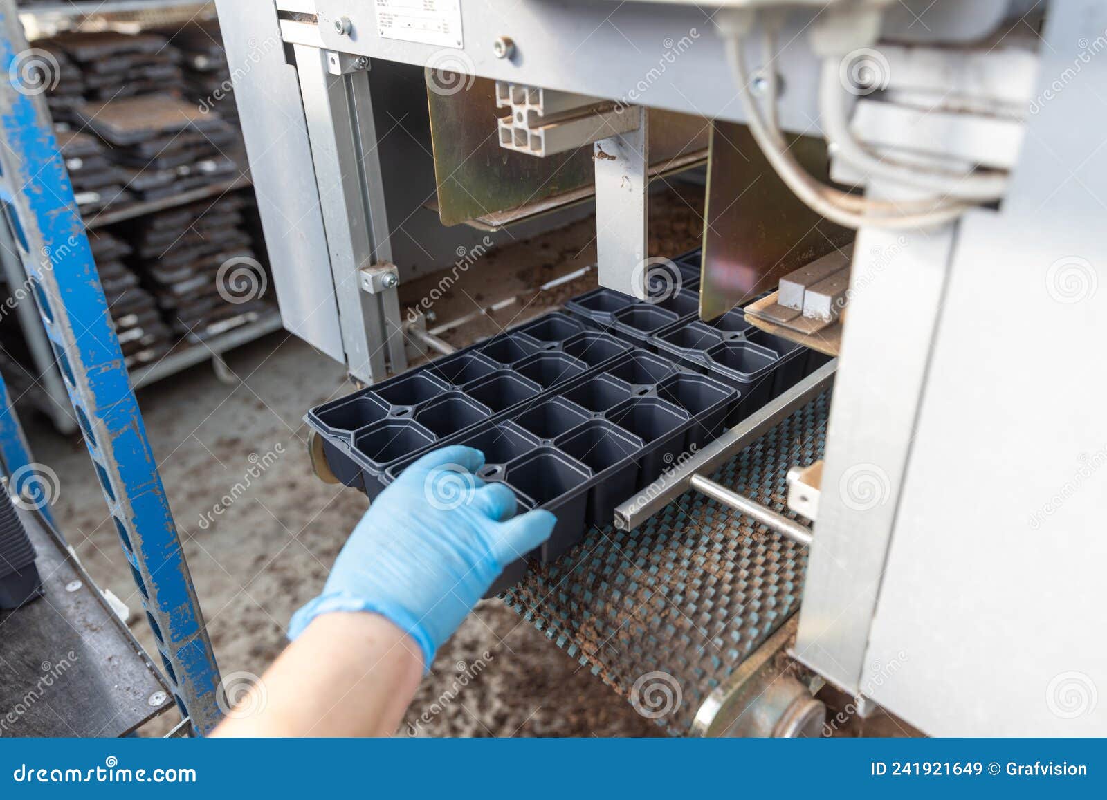 Soil distributor machine stock image. Image of machinery - 241921649