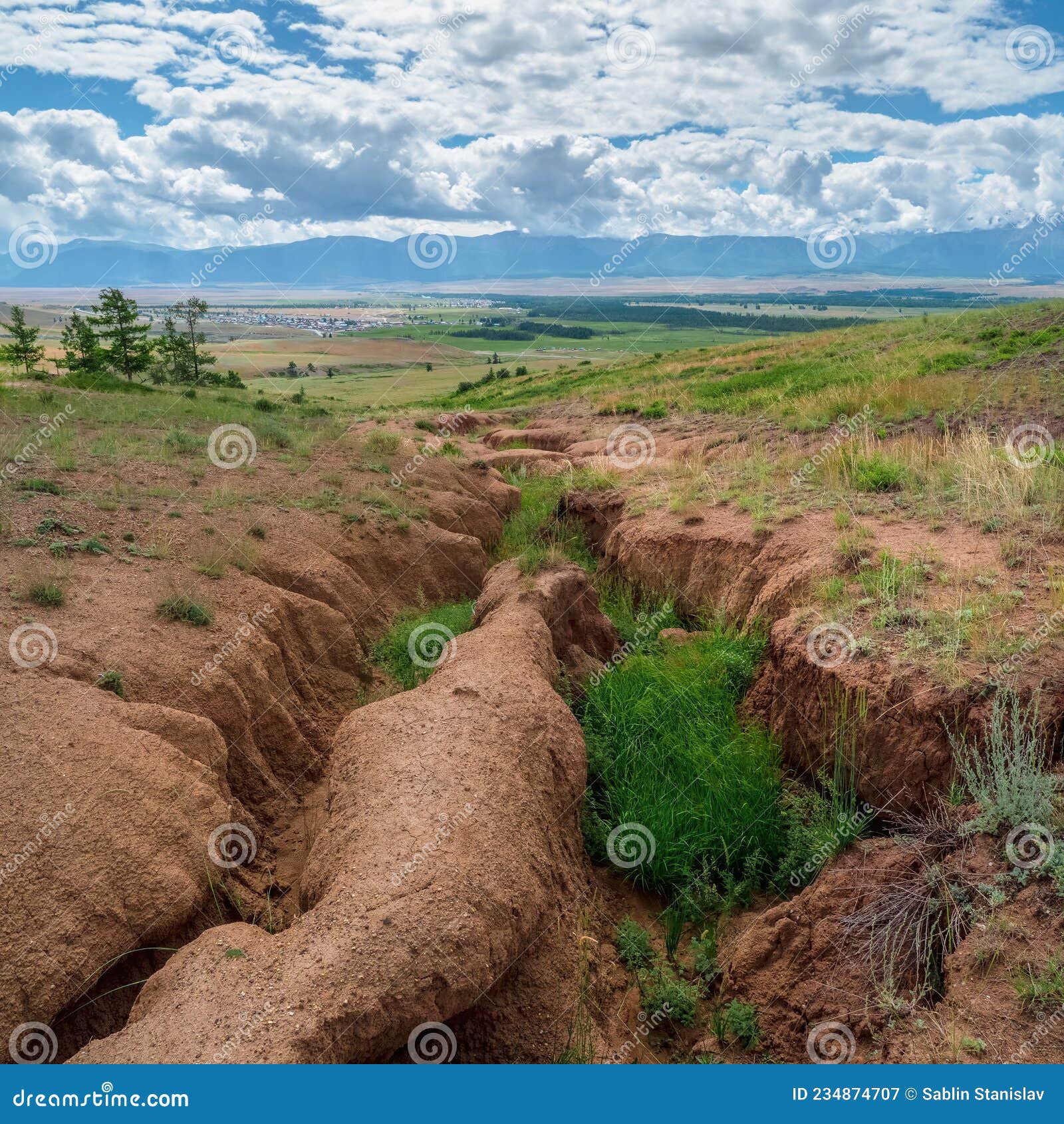 A Deep Ravine Cuts The Plateau Of The Gray Stone Mountain And Rolls ...