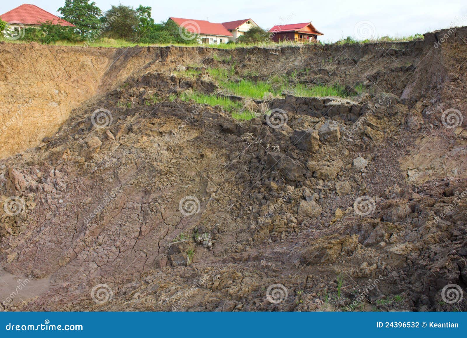 Soil Erosion Near The House. Stock Photo - Image: 24396532
