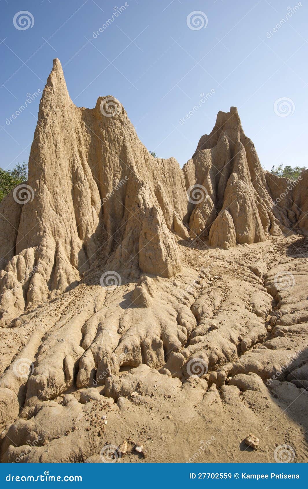 Soil Erosion of Rain and Wind Stock Image - Image of limestone, ground ...