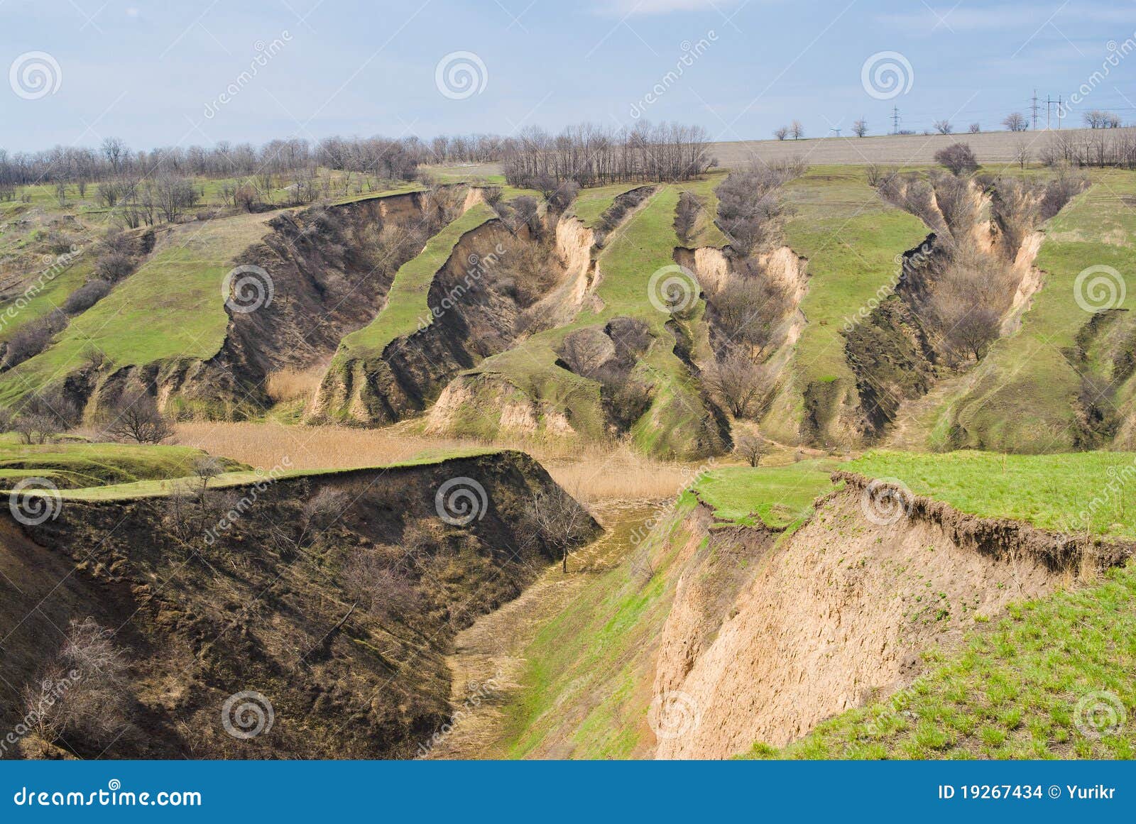 Soil erosion in Ukraine stock photo. Image of empty, early - 19267434