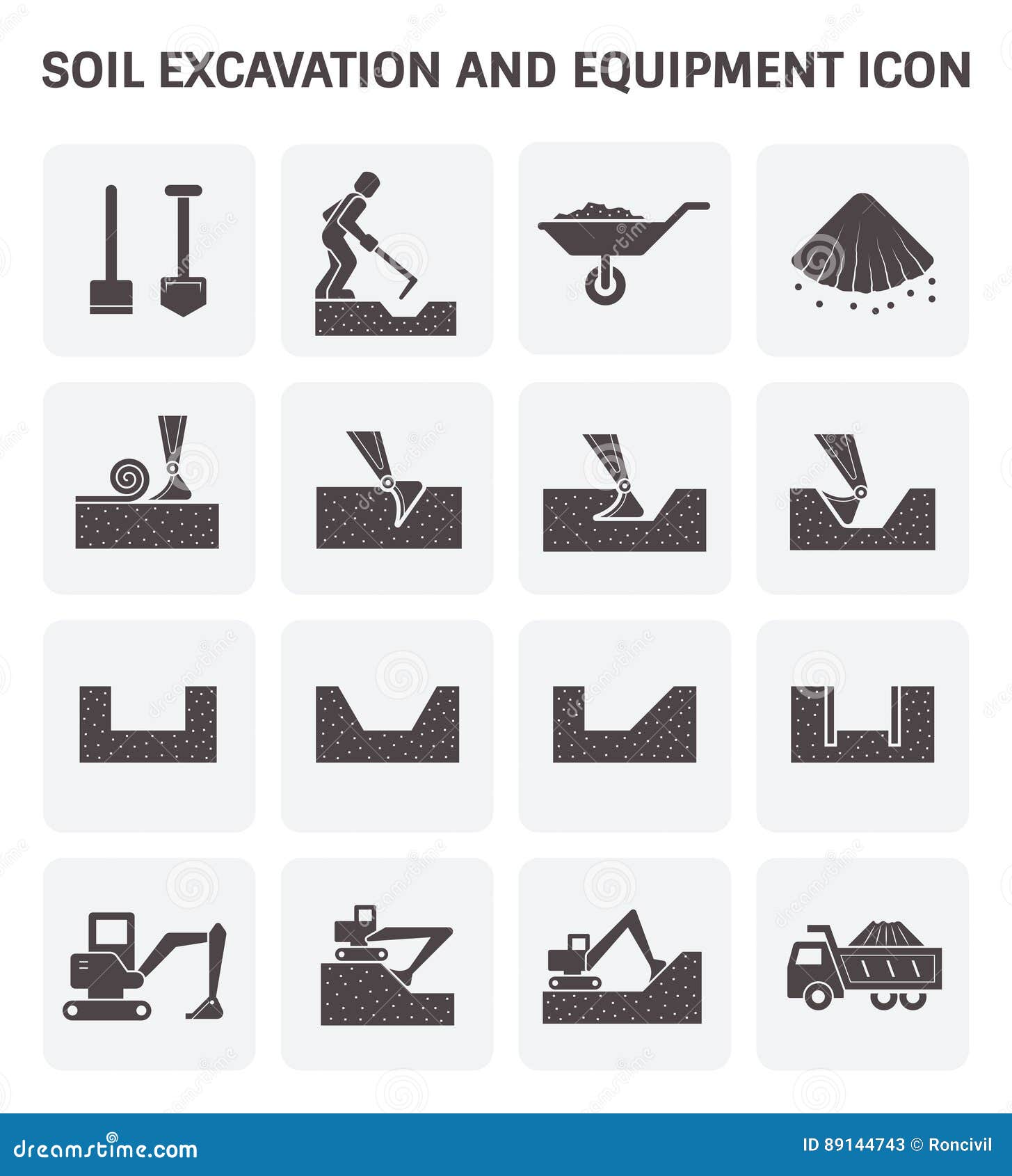Soil Excavation Icon Cartoon Vector | CartoonDealer.com #122722249