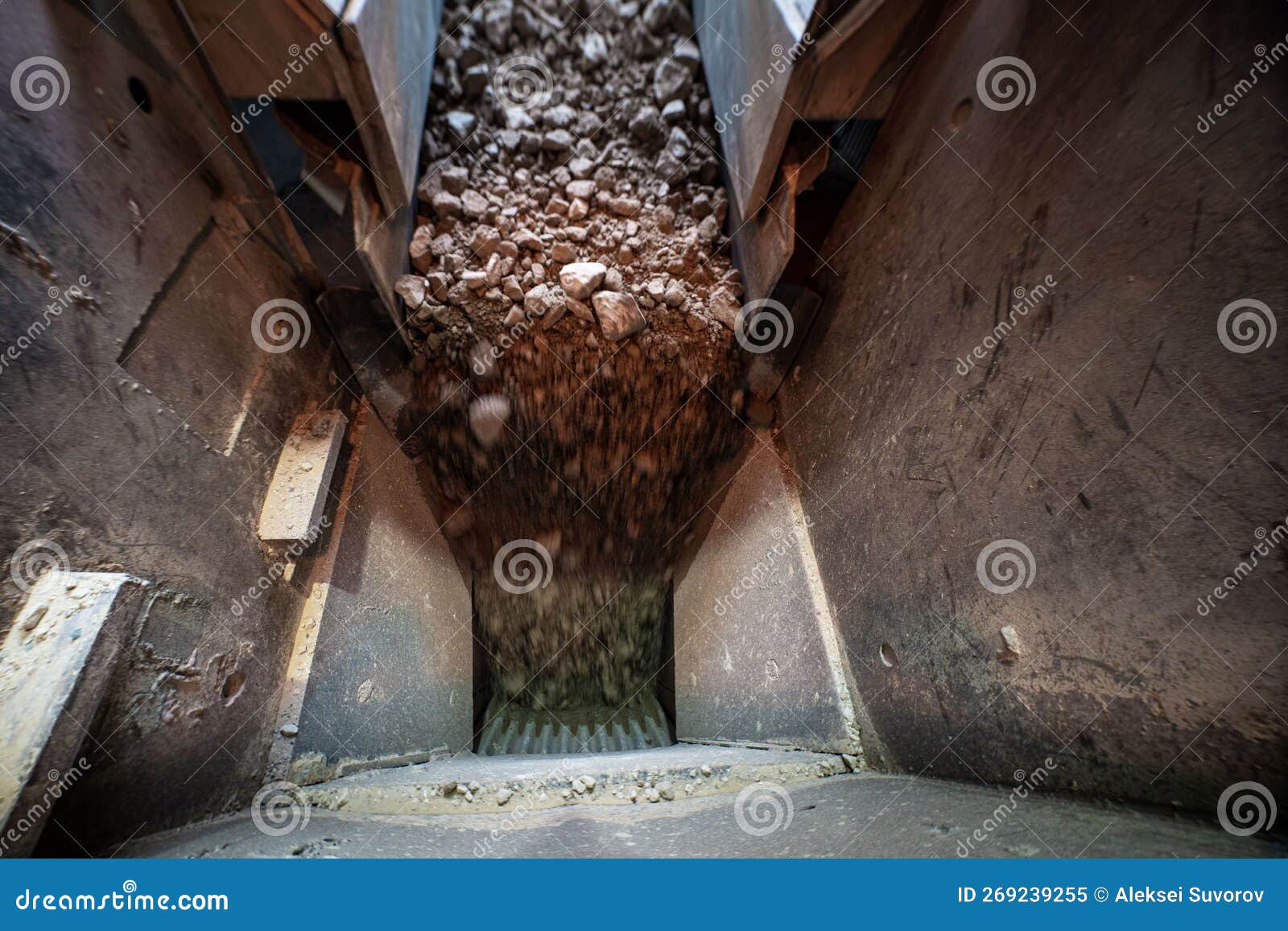 Soil Falls from Conveyor of Crushing and Sorting Stock Image - Image of ...