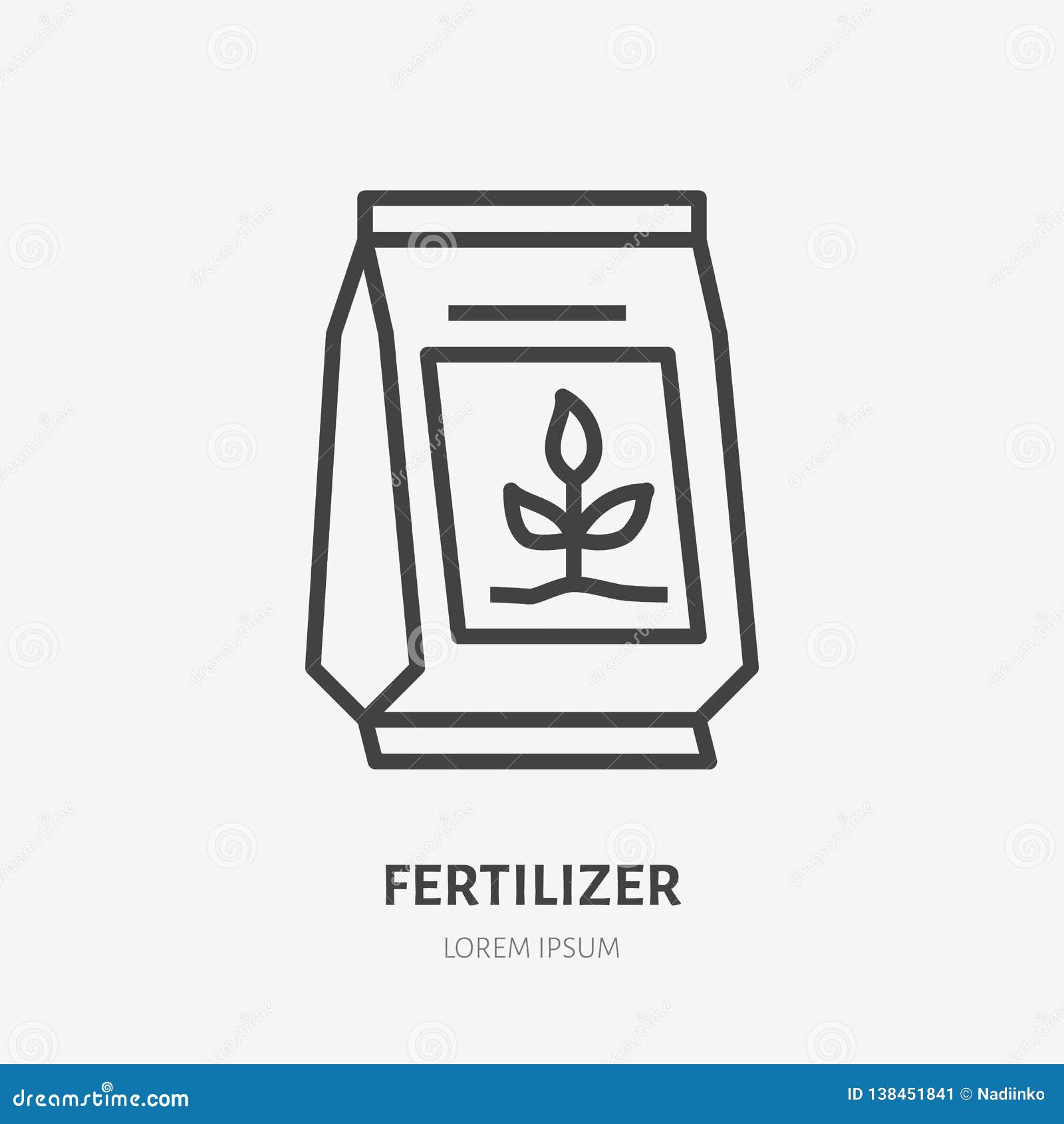 Soil Fertilizer in Bag Flat Line Icon. Vector Thin Sign of Ground ... Soil Fertilizer in Bag Flat Line Icon. Vector Thin Sign of Ground ...