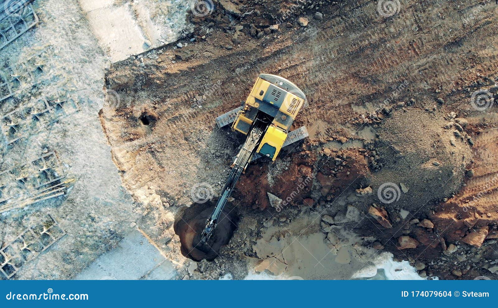 Soil is Getting Extracted from Underground by the Digging Vehicle ...
