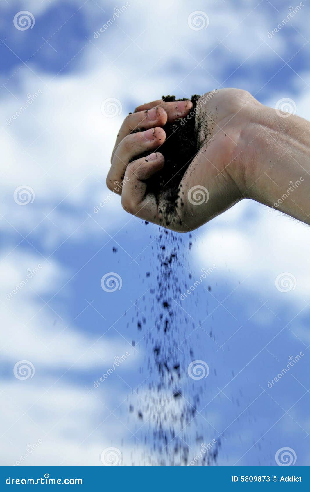 Soil in hand stock image. Image of clouds, agriculture - 5809873
