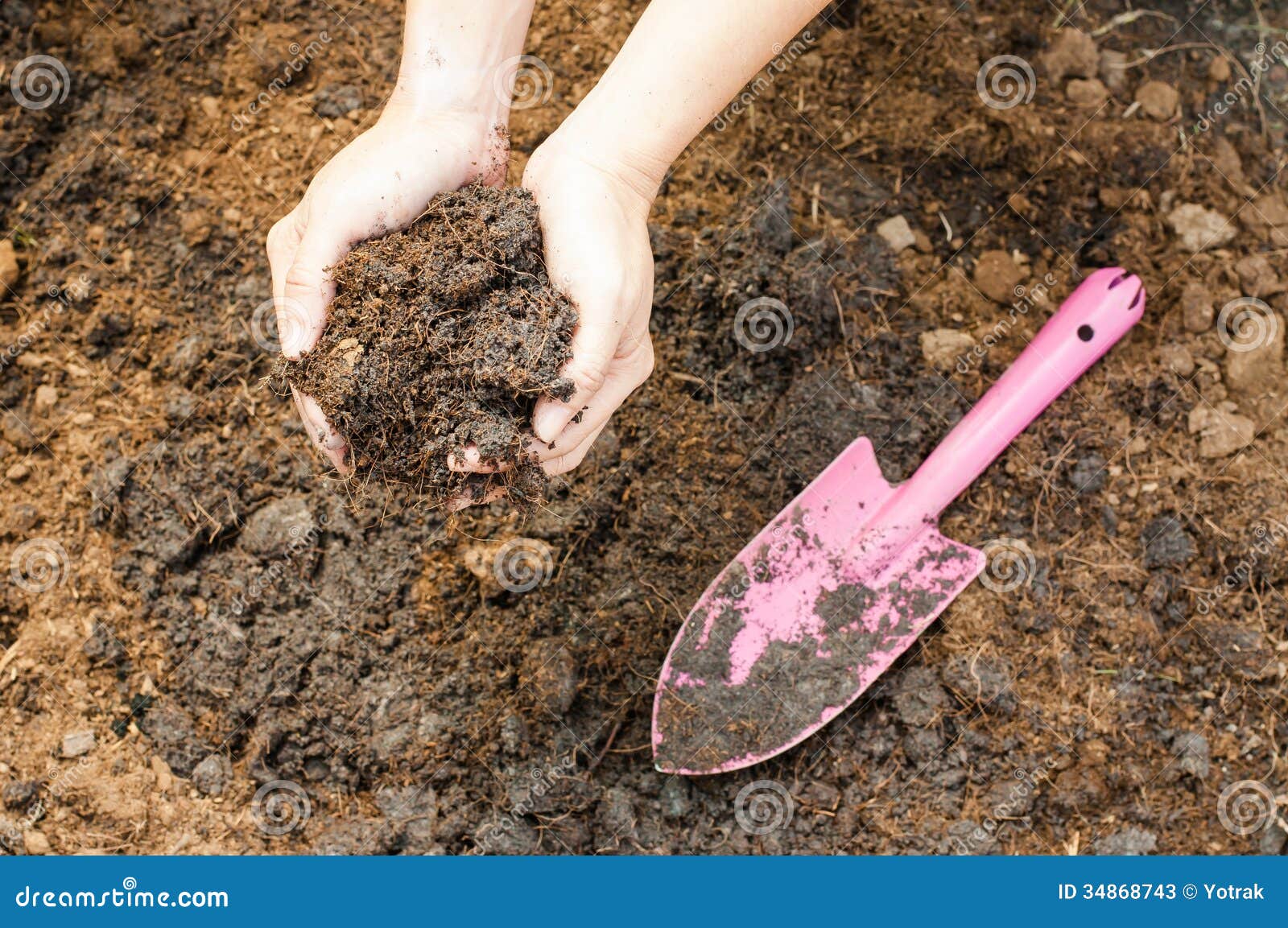 Soil- handful stock image. Image of agriculture, dust - 34868743