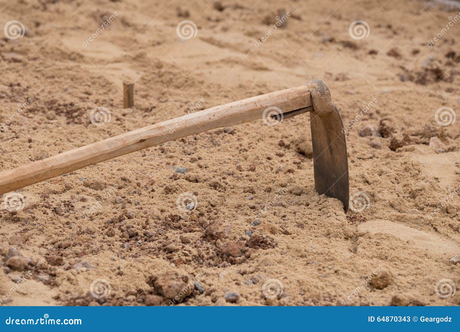 Soil with a hoe stock image. Image of farm, outdoors - 64870343