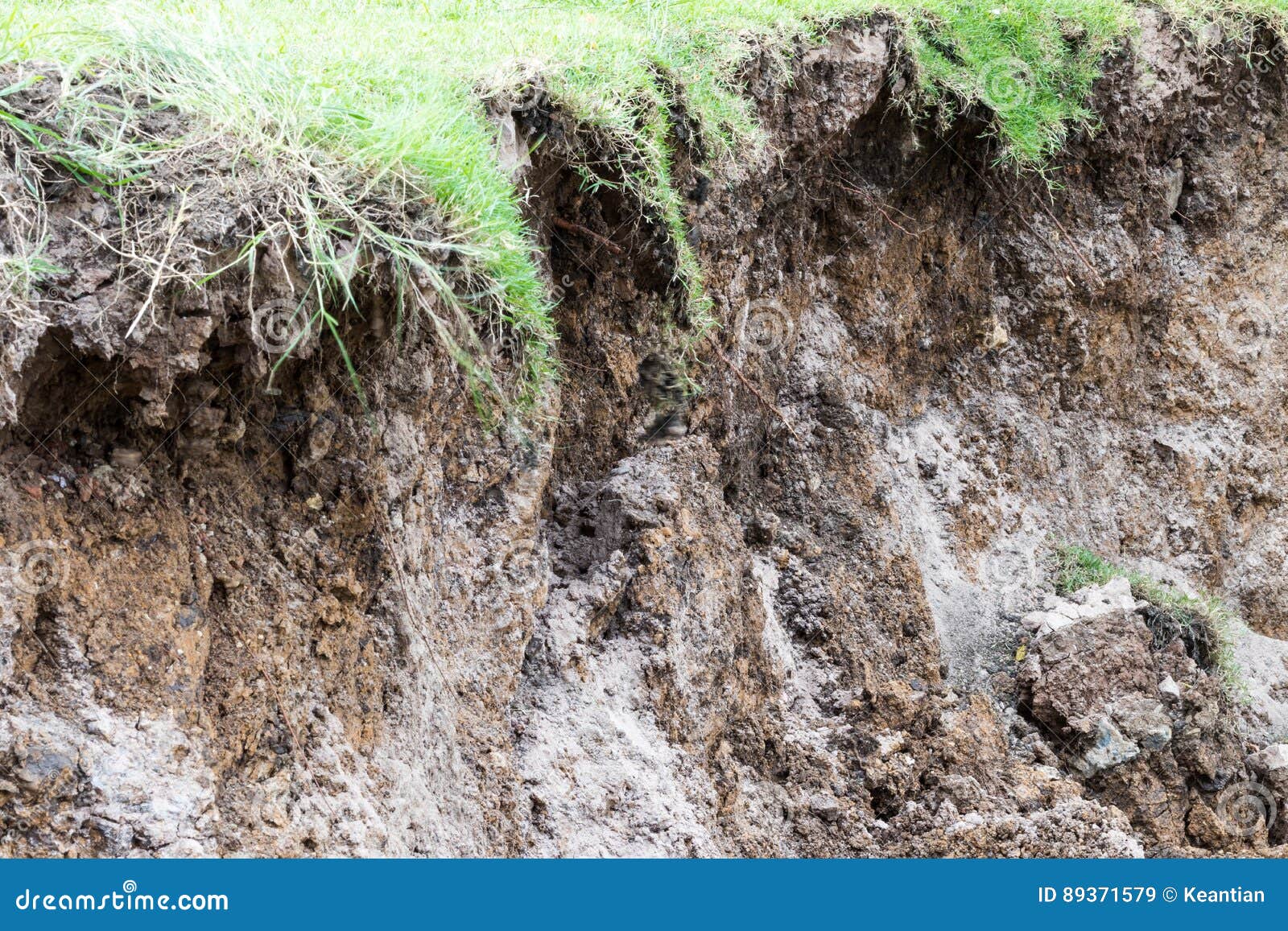 Soil Layer Erodes Water Erosion. Stock Image - Image of coastal ...