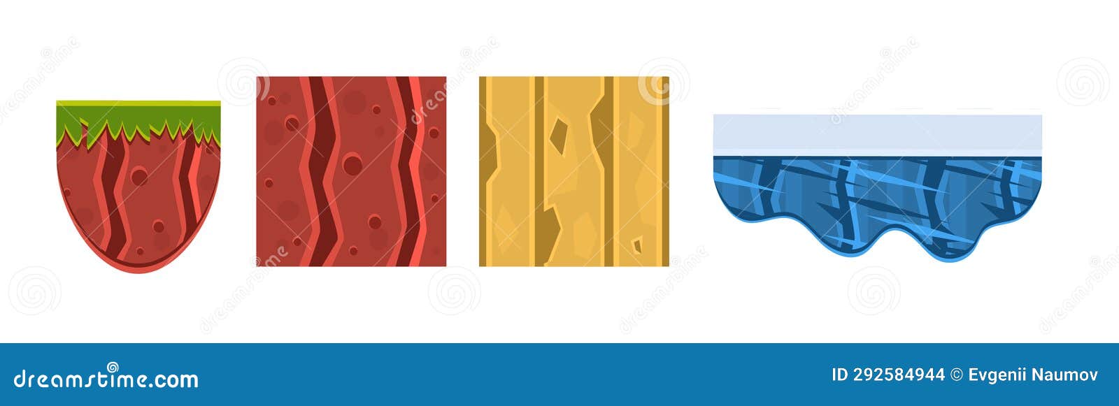 Soil Layers and Different Game Platform Vector Set Stock Vector ...