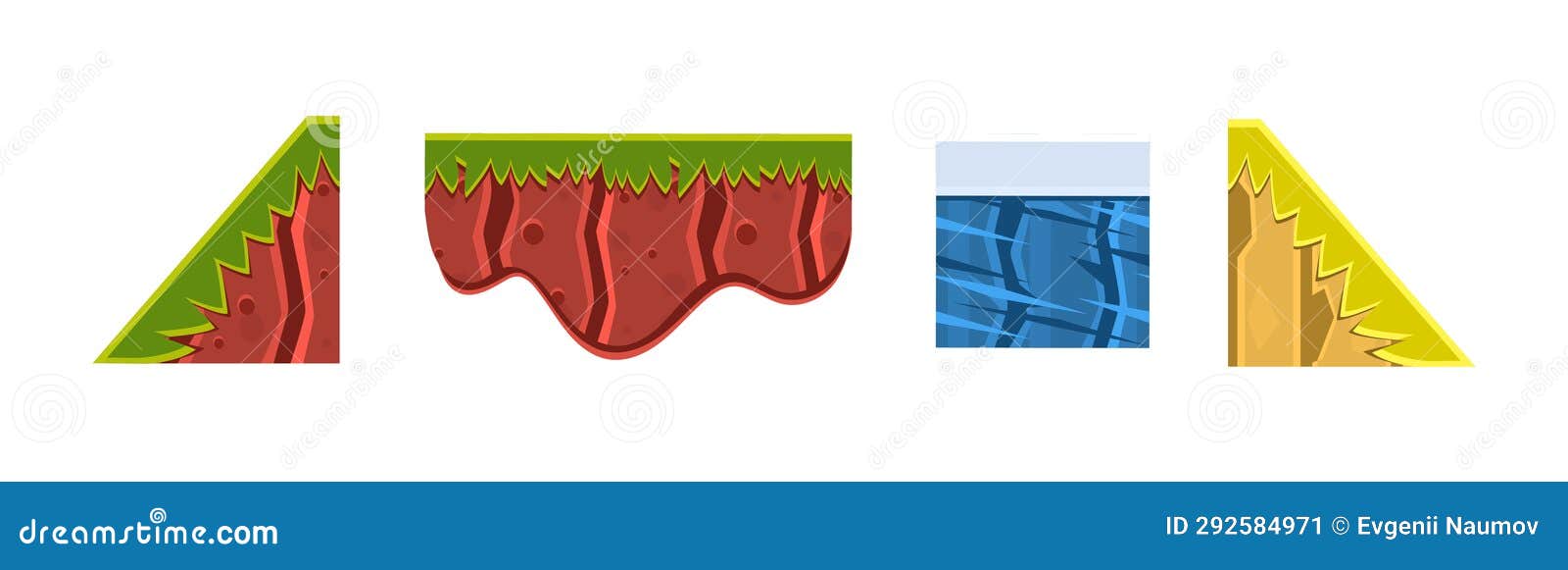 Soil Layers and Different Game Platform Vector Set Stock Vector ...