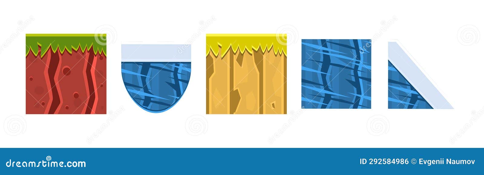 Soil Layers and Different Game Platform Vector Set Stock Vector ...