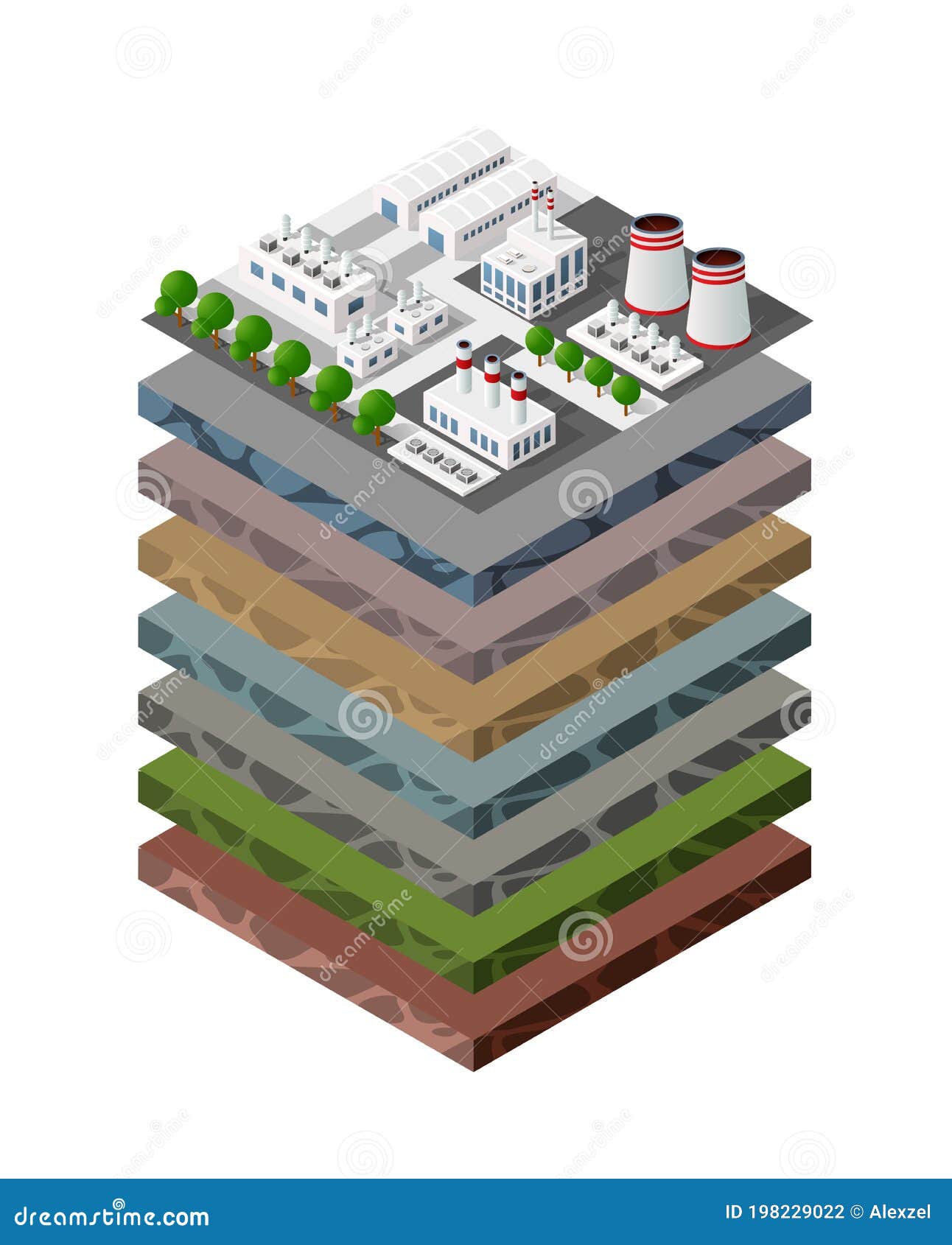 Underground Nature, Earth Geology Isolated On White, Vector ...