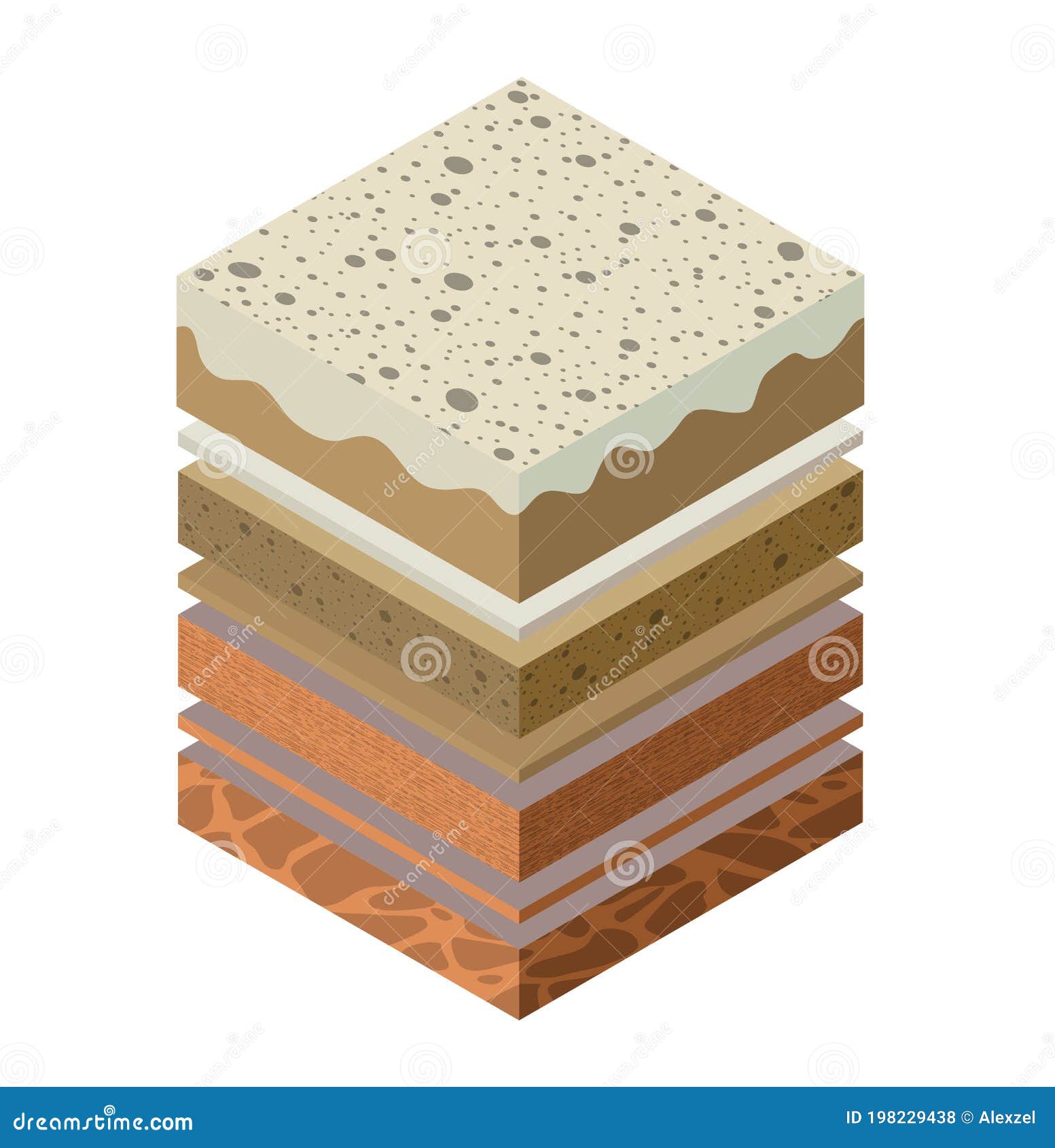Underground Nature, Earth Geology Isolated On White, Vector ...