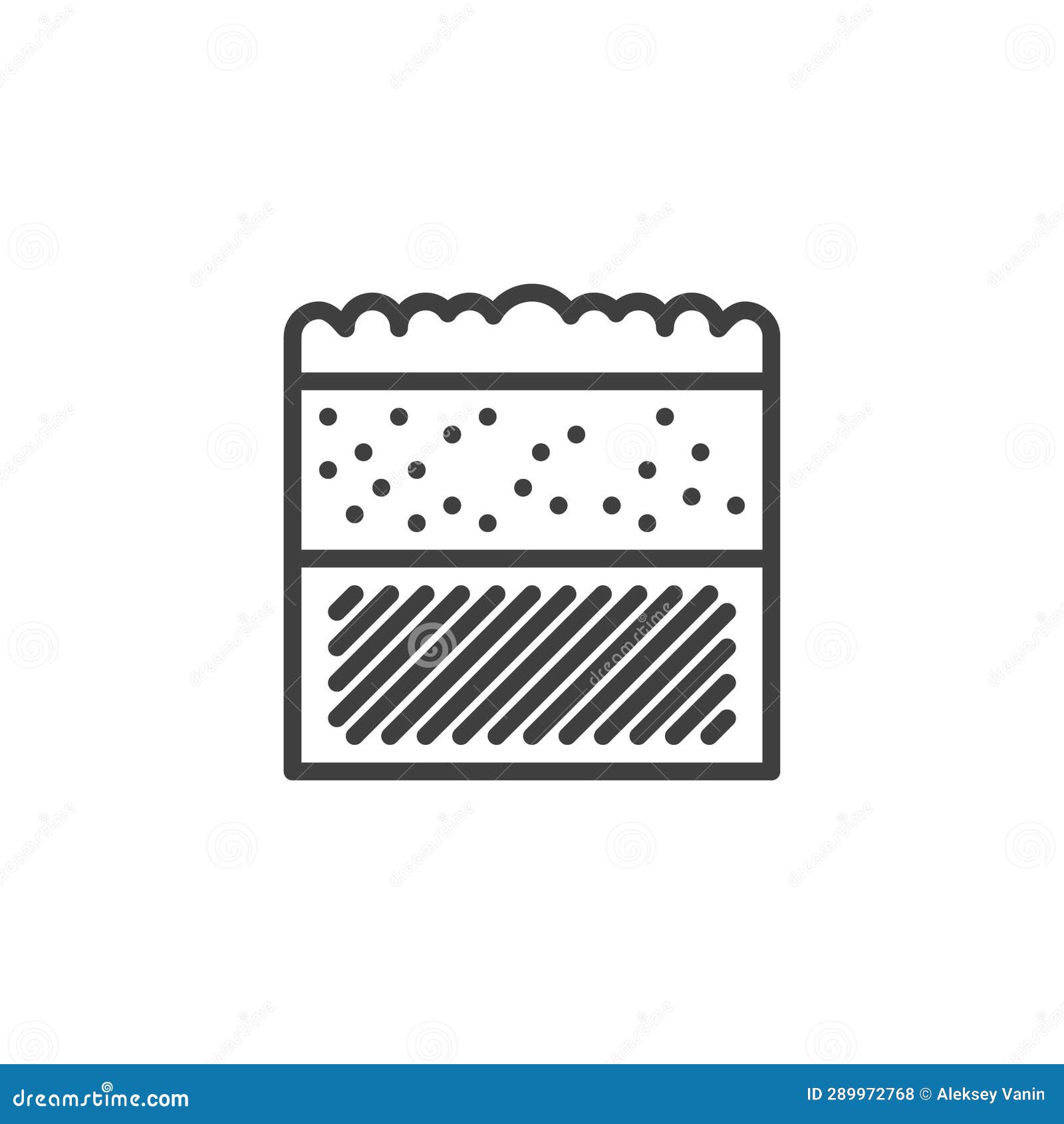 Soil layers line icon stock vector. Illustration of hollow - 289972768