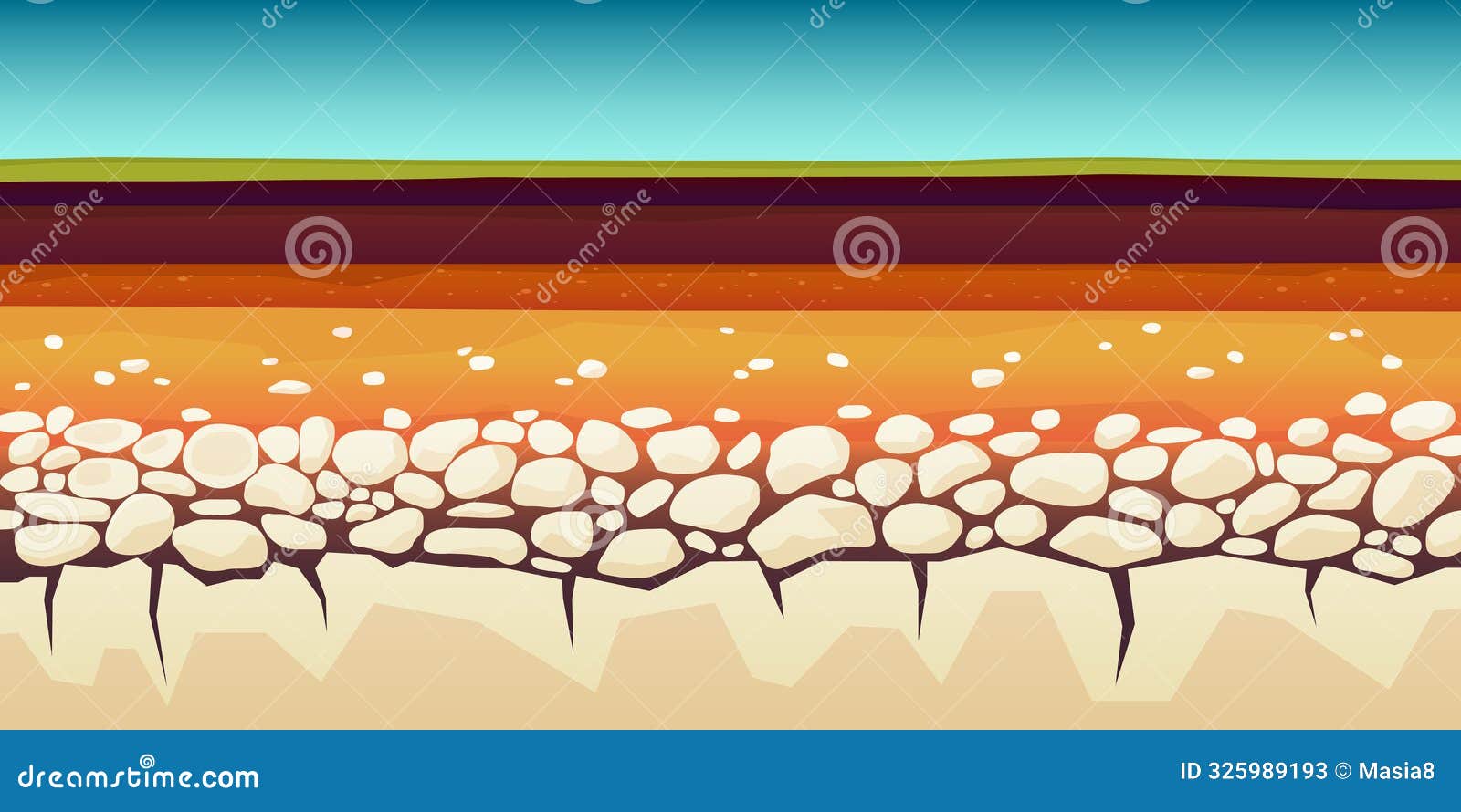 Soil Layers Profile in Cartoon Style Stock Illustration - Illustration ...