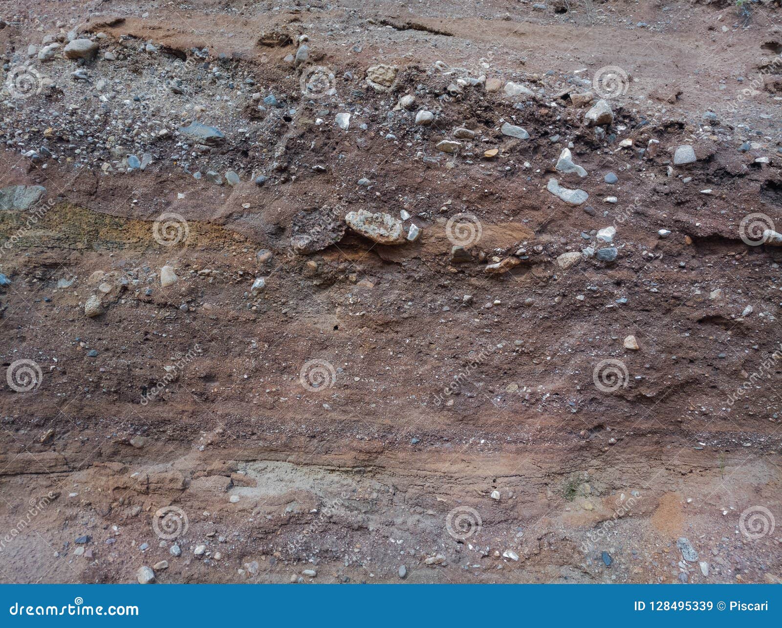 Soil cut texture stock image. Image of clay, pebbles - 128495339