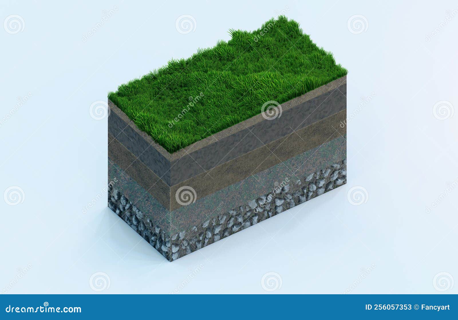 Soil Layers Science Realistic Diagram with Grass Stock Illustration ...