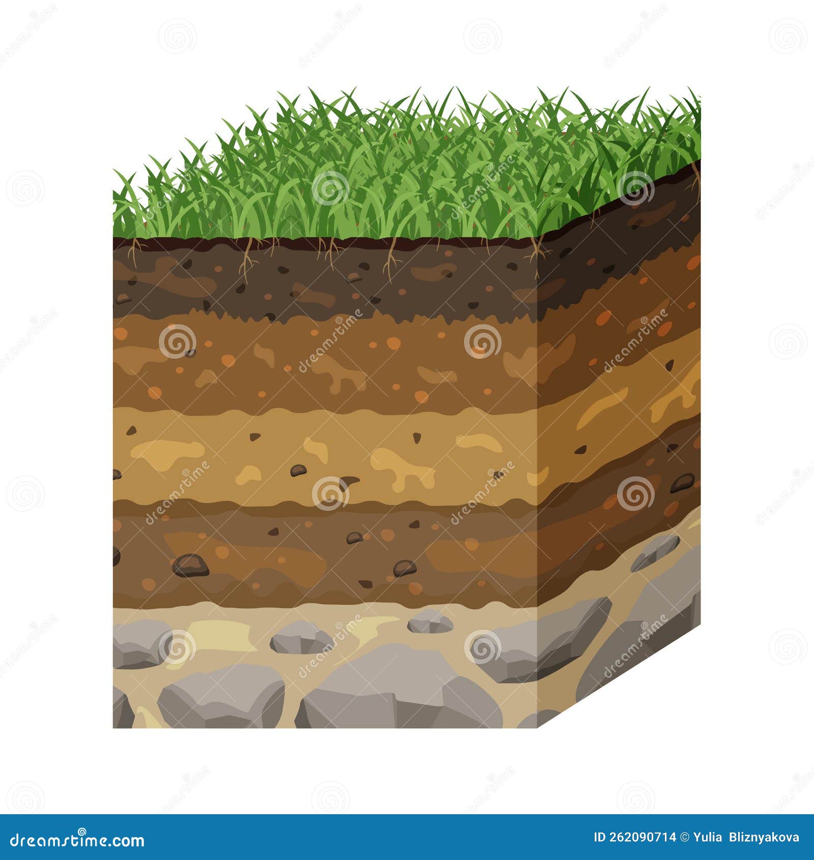Soil in Layers in Section. Structure of the Earth Surface. Underground ...