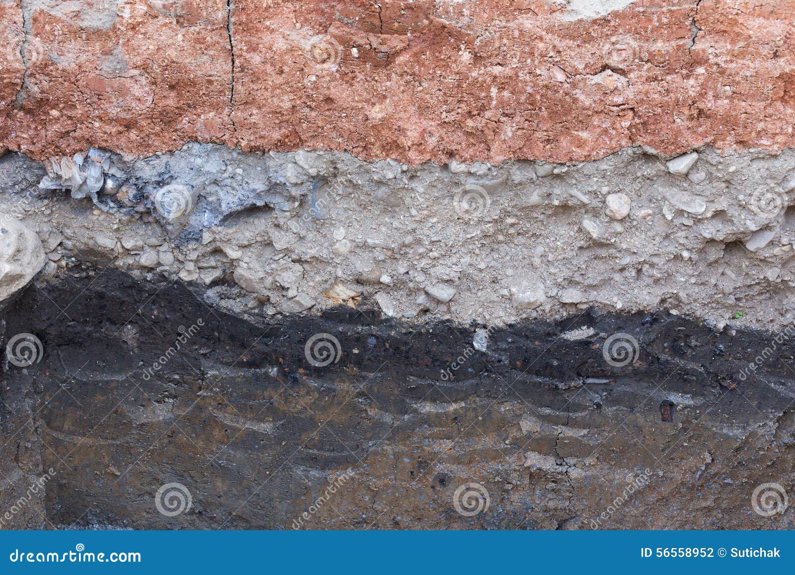 Soil Layers in Underground Earth of Science Stock Photo - Image of ...