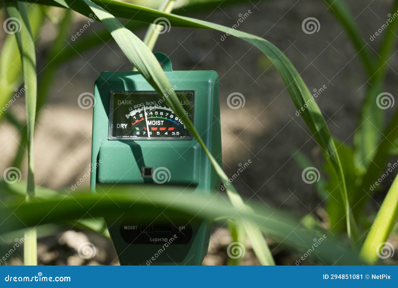 Soil Moisture, Light Intensity and PH Testing Meter Stock Image - Image ...