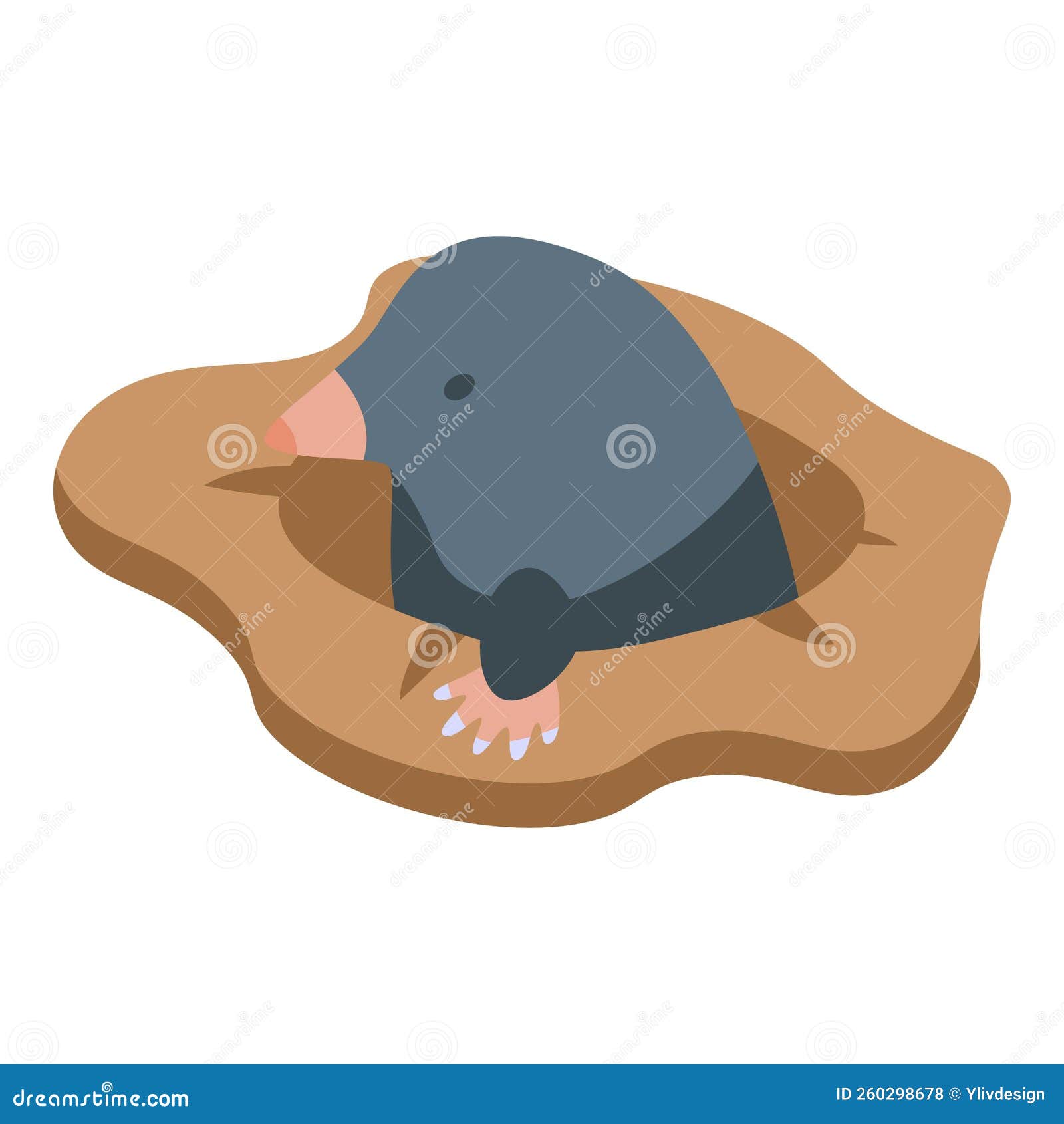 Soil Mole Icon Isometric Vector. Hole Animal Stock Illustration ...