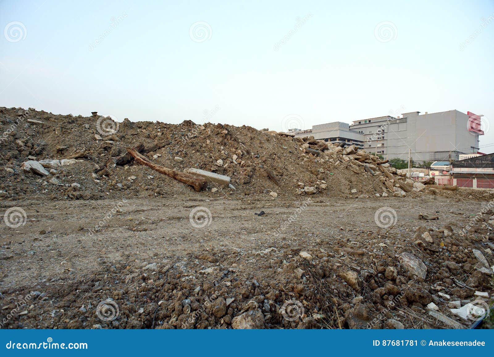 Mound Construction. Soil Background. Park Ground Texture With Rocks ...