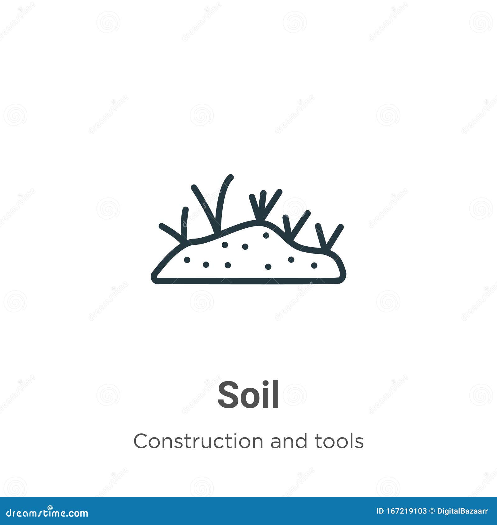 Soil Outline Vector Icon. Thin Line Black Soil Icon, Flat Vector Simple ...
