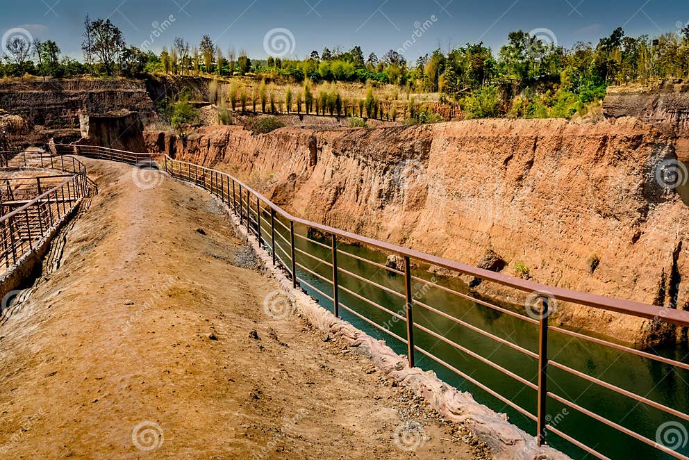Soil Pathway with Iron Railing Stock Photo - Image of grand, excavation ...