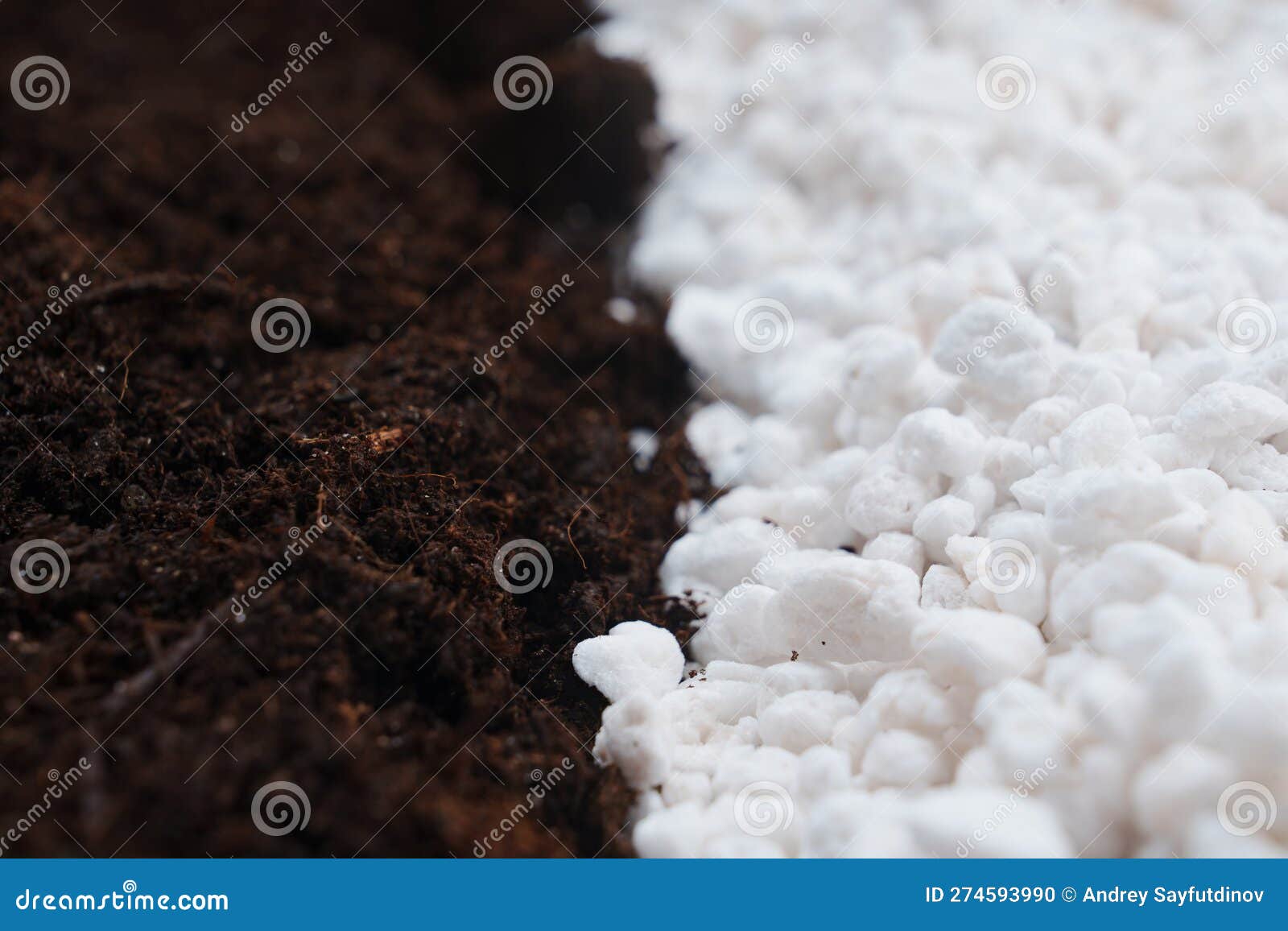 Soil and Perlite for Plants. Neutral Material of Volcanic Origin Stock ...